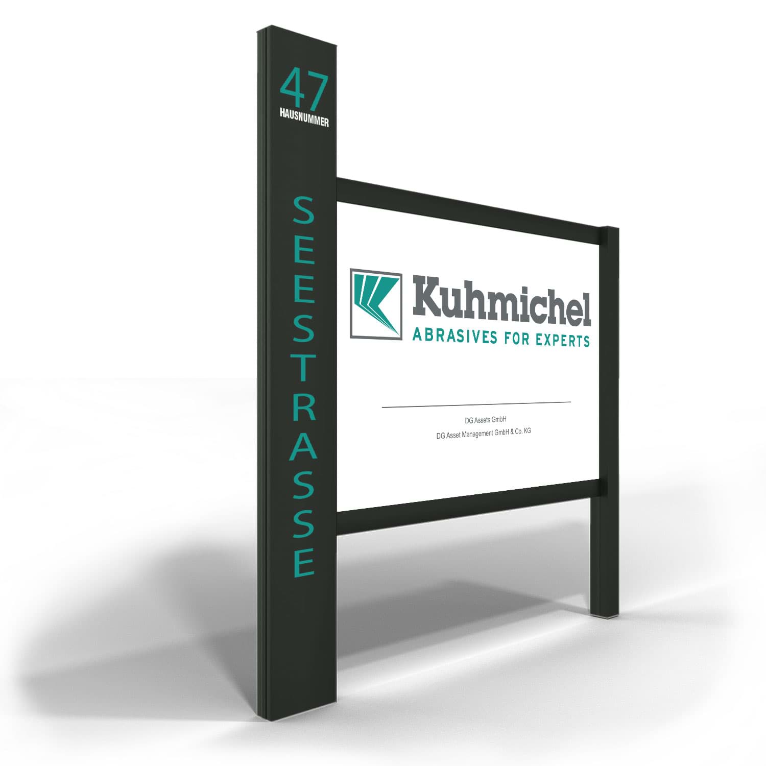 Außen-Firmenschild mit Straßennamen-Stele vom Schilderprofi kaufen